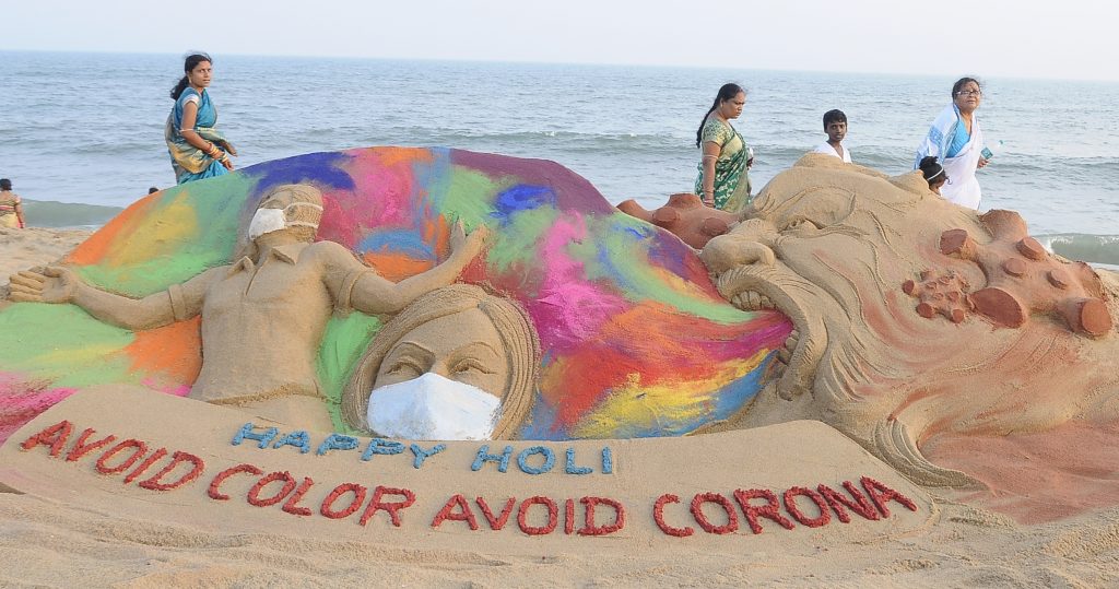 Sand art Holi message - India Whispers